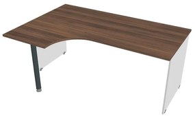 Stůl ergo 180 x 120 cm, pravý Hobis Gate GE 1800 60 P Dekor lamino podnože: ořech, Dekor korpusu: bílá, Barva nohy: černá