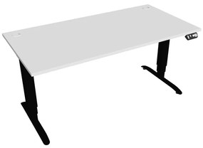 Elektr. nastavitelný stůl 160x80 s pamětí - HOBIS MOTION MS 3M 1600 Dekor stolové desky: bílá, Barva kovové podnože: černá