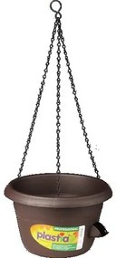 Plastia Samozavlažovací závěsný květináč 25 cm hnědá, pr. 25 cm
