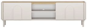 TV stolek Amilio 170 cm na nožkách - kašmírová / dub olejovaný / kašmírové úchytky