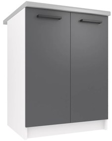 Kuchyňská skříňka Belini spodní 60 cm šedý s pracovní deskou  TOR SD2-60/0/WT/SR/0/B1