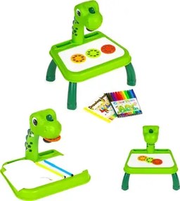 ECOTOYS Kreslicí tabule s projektorem Dinosaurus zelená / 3 tematické