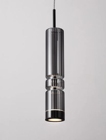 Šedé skleněné LED závěsné svítidlo ø 8 cm Bento – Nova Luce