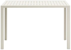 Bílý kovový zahradní barový stůl Kave Home Culip 150 x 77 cm