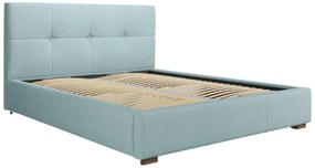 OnaDnes -20% Světle modrá látková postel MICADONI SAGE 140 x 200 cm