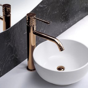 Rea Lungo Diamond, vysoká umyvadlová baterie h-300, měděná lesklá, REA-B8996