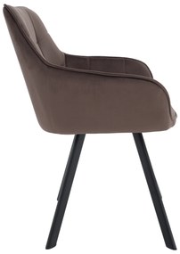 Kondela Designové křeslo, šedohnědá Velvet/černá, PETIN
