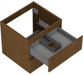 Mexen Rivel, koupelnová skříňka 50 cm, 2 zásuvky, drážkovaná, ořech, 91A20-05047-2-BFF86