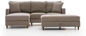 Atelier del Sofa Rohová sedací souprava Eva Left - Cream, Krémová