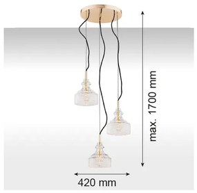 Argon 1462 - Lustr na lanku CRUZ 3xE14/7W/230V
