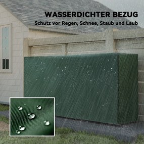 Stojan na palivové dřevo Outsunny 200x36x99 cm nastavitelný s vodoodpudivým krytem na palivové dřevo na zahradě a terase z kovu Černá | Aosom.de