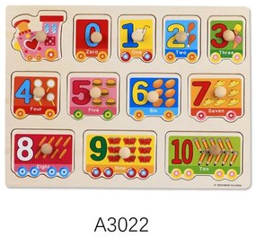 Montessori dřevěné hračky - vkládačky s držátky Barva: A3022