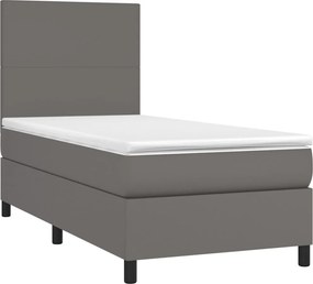 vidaXL Box spring postel s matrací 80 x 200 cm umělá kůže [3142693] Barva: Bílá