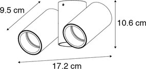 Chytrý reflektor mosazný 2-světla nastavitelný vč. 2 Wifi GU10 50mm - Michael
