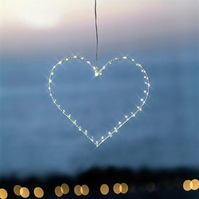 Sirius LED dekorace Liva Heart White 26cm (40 LED světel)