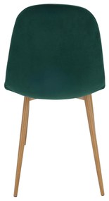 Jídelní židle LEGA sametová Velvet látka smaragdová, kov fólie buk