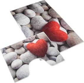 Bellatex koupelnové předložky 3D tisk sada 60x100, 60x50 cm Kámen Béžová