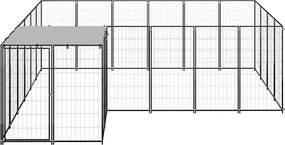 Psí kotec černý 8,47 m² ocel 3082212