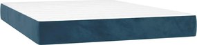 Box spring postel s matrací tmavě modrá 140x190 cm samet 3129451