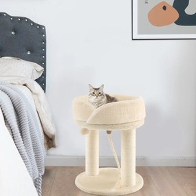Costway Cat Tree Cat škrabadlo s měkkým sedákem sisalová věž pro kočky, béžový