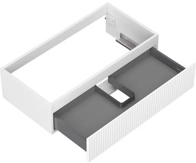 Mexen Rivel, koupelnová skříňka 90 cm, 1 zásuvka, drážkovaná, bílá matná, 91A20-09023-1-BF01