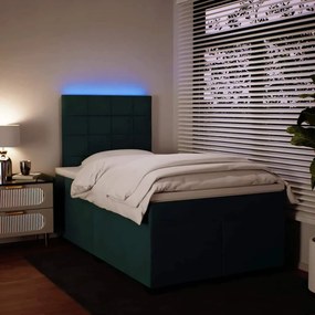 Box spring postel s matrací tmavě zelená 120x190 cm samet 3293161