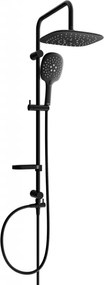 Mexen sprchový set X22 s horní hlavicí 26x24cm, černá, 798222291-70