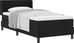 Postel s boxspringem s čelo Černý 190 x 90 cm textil 3341015