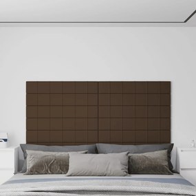 Nástěnné panely 12 ks hnědé 90 x 15 cm textil 1,62 m²,  344096