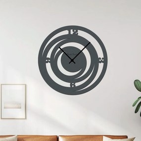 dřevo života Dřevěné hodiny TWIST Zvolte barvu dekoru: Antracitová, Zvolte velikost hodin (cm): 50x50, Barva ručiček: Černé