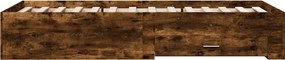 Rám postele se zásuvkami kouřový dub 100 x 200 cm kompozit 3280423