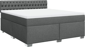 Box spring postel s matrací tmavě šedá 180x200 cm textil 3285975