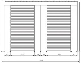 BIZZOTTO Světlá hliníková pergola s uzavíracími lamelami OCEAN 3x4 m 0795788