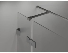 Mexen Lunar T výklopný sprchový kout pravý 110 x 110 cm, čiré sklo, grafitová, 834T-110-110-95-00-P