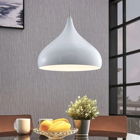 Závěsná lampa Lindby Ritana, bílá, hliník, Ø 31 cm