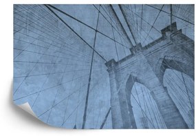 Fototapeta Brooklyn Bridge Grunge Blue Hladký vinyl 104x70.5