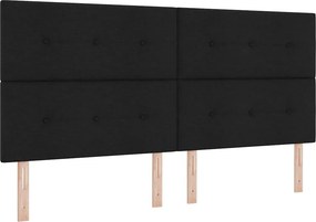 Výškově nastavitelné čelo postele s čelo Černý 200 cm textil 3337862