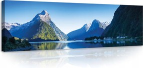Obraz 145x45 Milford Sound Nový Zéland hory jezero panorama klid