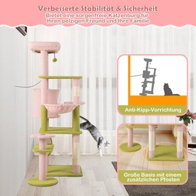 Costway Květinové škrabadlo a plyšová polstrovaná platforma a Cat House Cat Tree
