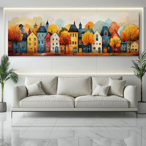 Obraz na plátně - Barevné městečko Preston FeelHappy.cz Velikost obrazu: 150 x 50 cm