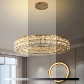 Toolight Designové LED osvětlení Crystal + dálkové ovládání LED APP1568-CP Gold 60cm