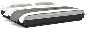 Rám postele s LED osvětlením černý 200x200 cm kompozitní dřevo