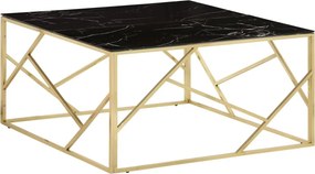 vidaXL Konferenční stolek nerezová ocel a tvrzené sklo [349953] Barva: Zlatá a černá