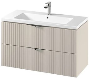 Cersanit Tirso, závěsná umyvadlová skříňka 994x447x572 mm + keramické umyvadlo, béžová matná, S801-548