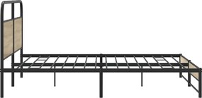 Kovový rám postele bez matrace kouřový dub 200 x 200 cm 3318677