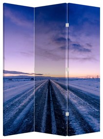 Paraván - Silnice v zimě (135 x 180 cm)