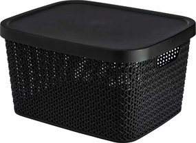 Multifunkční koš s víkem, úložný box s víkem 5,5l ALTOM - černý