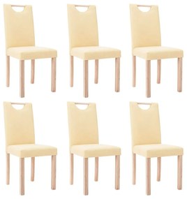 Petromila Jídelní židle 6 ks krémové textil