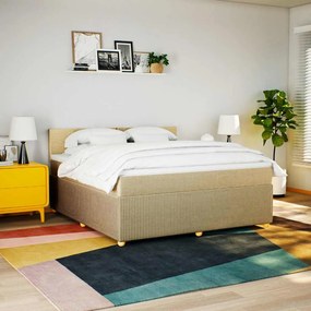 Box spring postel s matrací krémová 180x200 cm textil 3289833