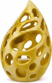 svícen, styl moderní, plast, 12x8x8 cm, žlutý, Dekorino SD20260012